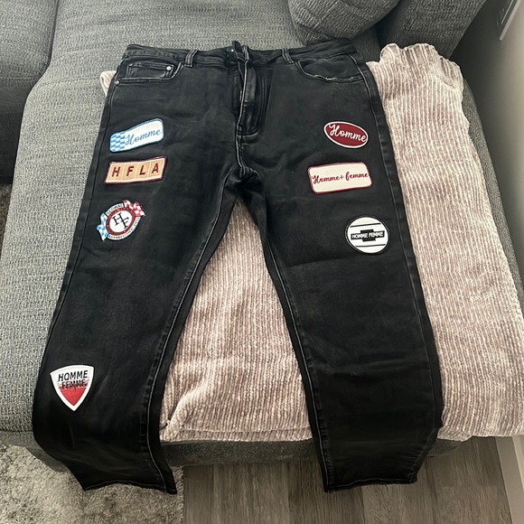 Homme Femme | Jeans | Homme Femme Jeans With Embroidered Designs And ...